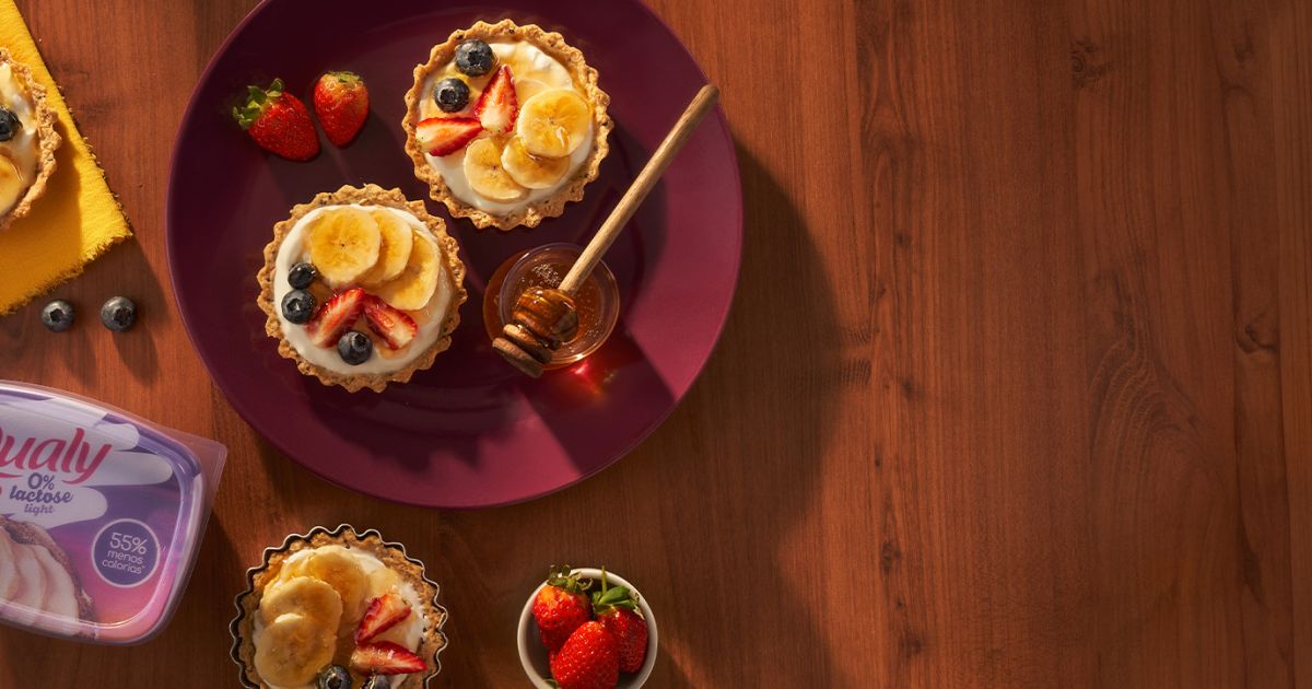 Receita: Tortinha com Iogurte, Frutas e Mel Zero Lactose | Qualy