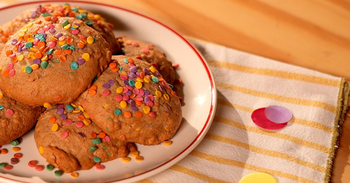 Receita: Cookies Confete - sem glúten e sem lactose | Qualy