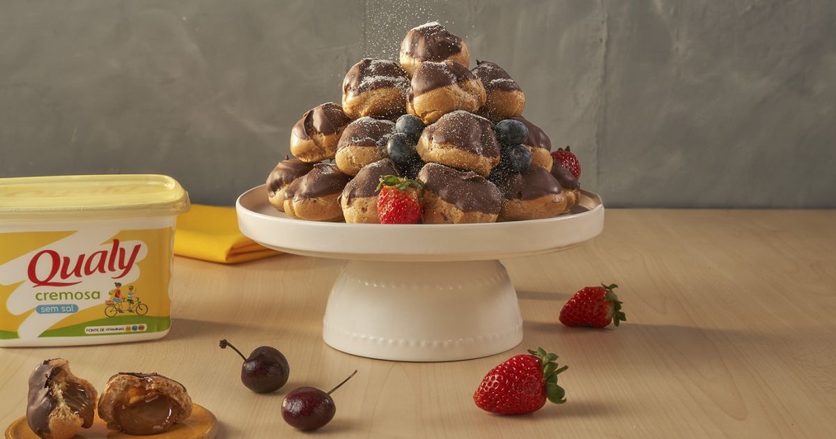 Receita: Carolinas de Doce de Leite | Qualy